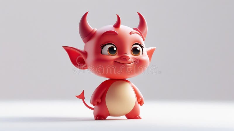 Little Devil Figure with Cute and Unique Design Stock Illustration ...