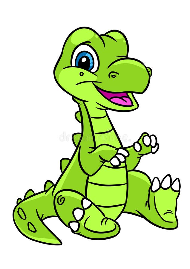 Little Dinosaur Cub Sitting Illustration Cartoon Stock Illustration ...