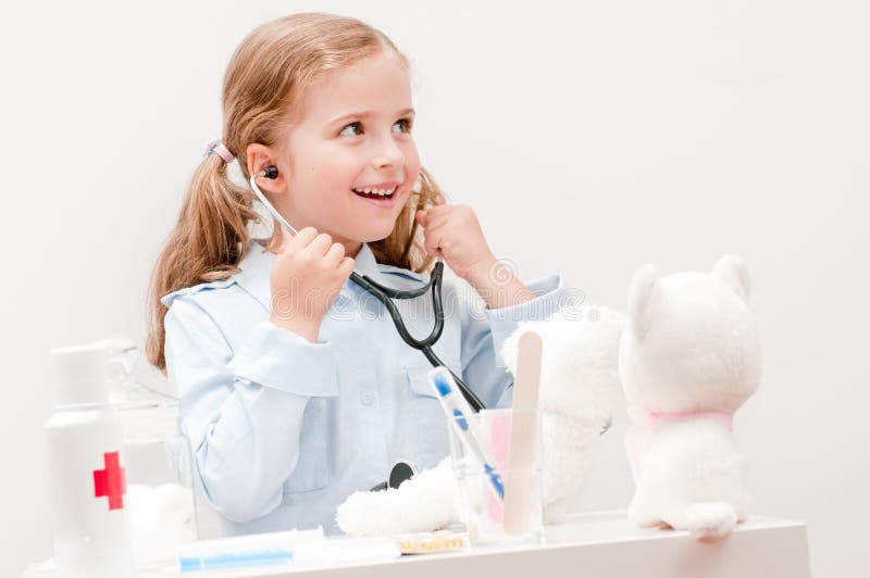 Little doctor stock photo. Image of girl, child, patient - 15831764