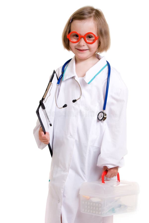 Little Doctor with Stethoscope Stock Image - Image of exam, healthcare ...
