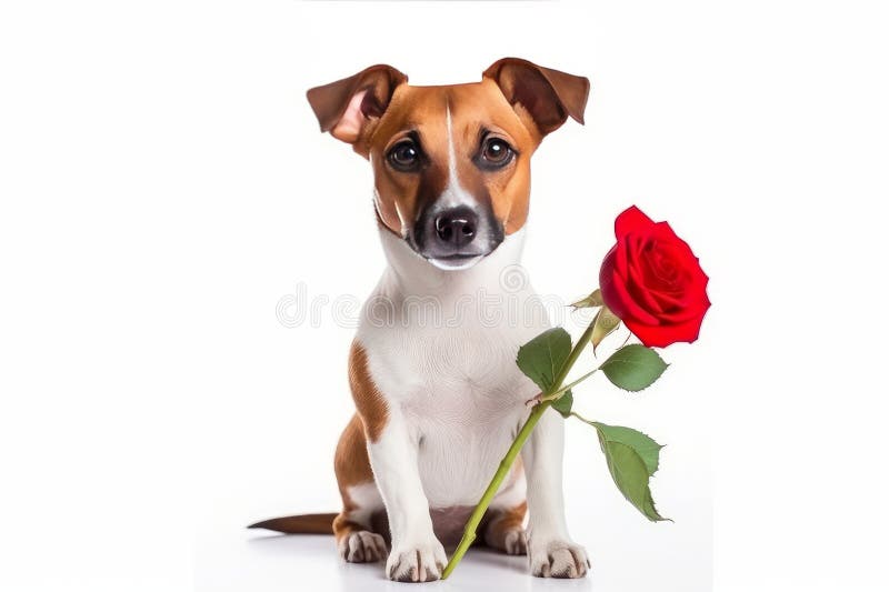 Red Rose Cute Clipart on White Background Stock Illustration ...