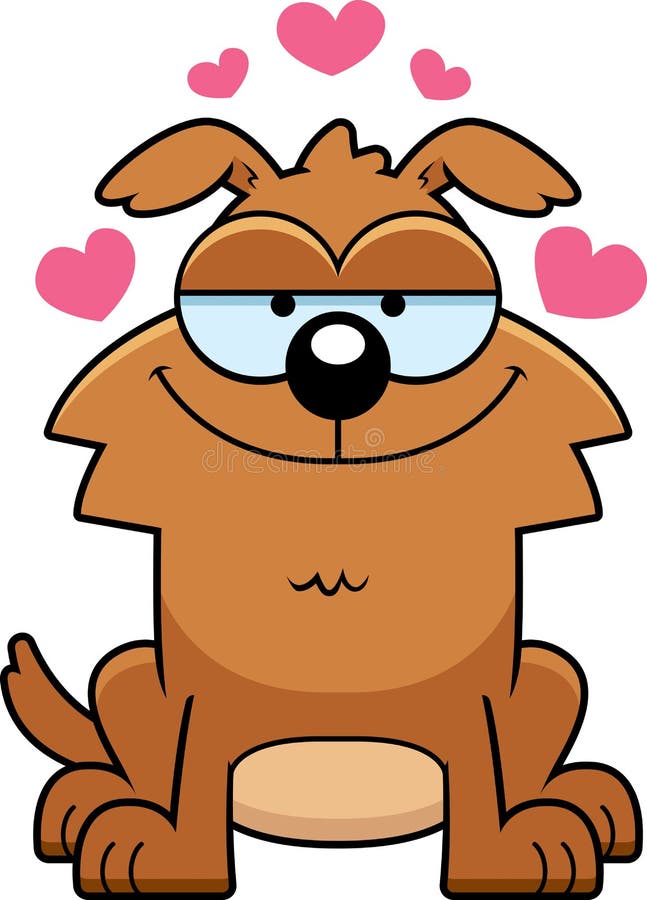 Little Dog in Love stock vector. Illustration of enamored - 157337877