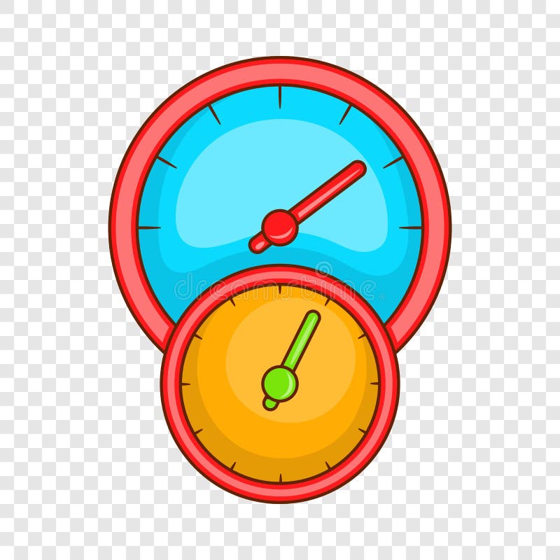 Little Double Speedometer Icon, Cartoon Style Stock Vector ...