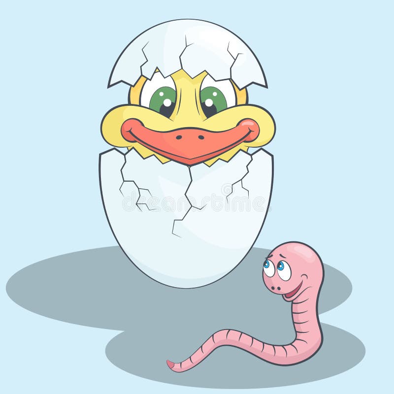 Little Duck Hatched from the Egg. Newborn Chick Stock Vector ...