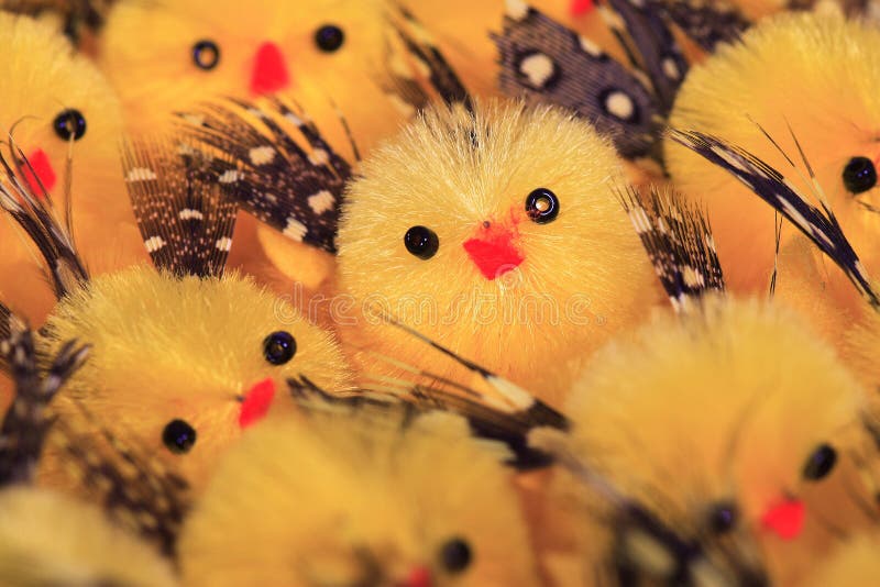Little Easter Chick Toy and Candy Eggs. Stock Photo - Image of closeup ...
