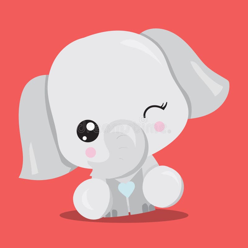 LITTLE ELEPHANT RED 01 stock vector. Illustration of elephant - 197985605