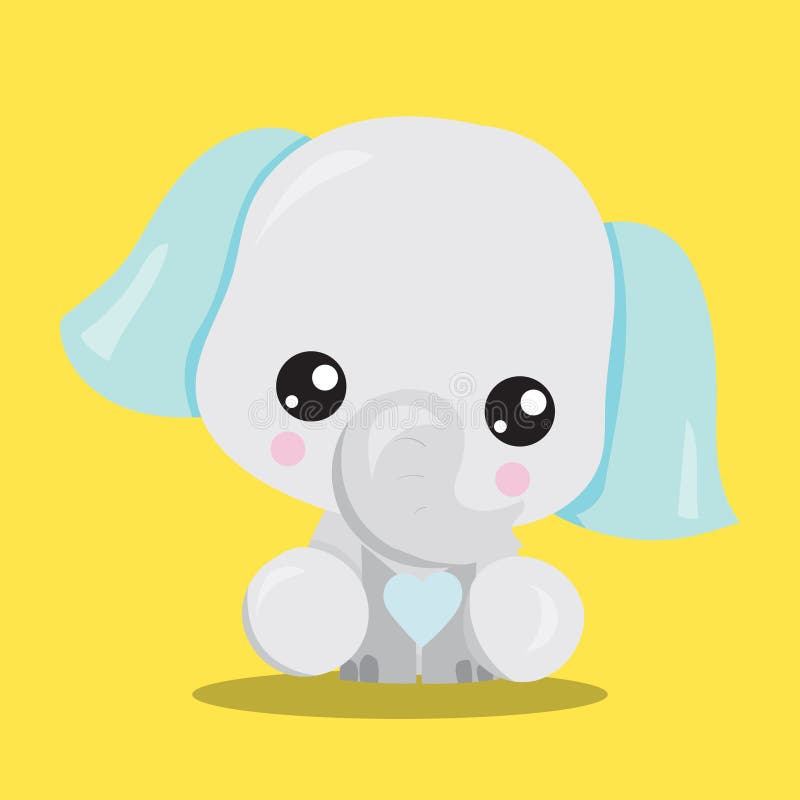 LITTLE ELEPHANT YELLOW 02 stock vector. Illustration of yellow - 197985608