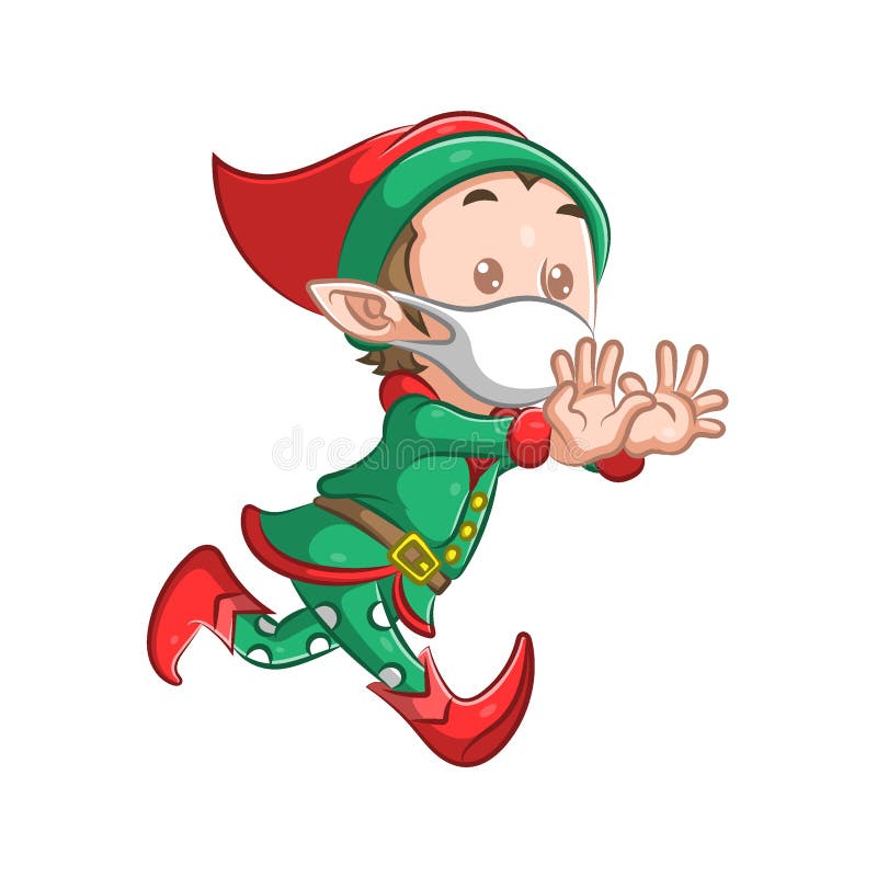 The Little Elf Boy with the Red Shoes is Running Stock Vector ...