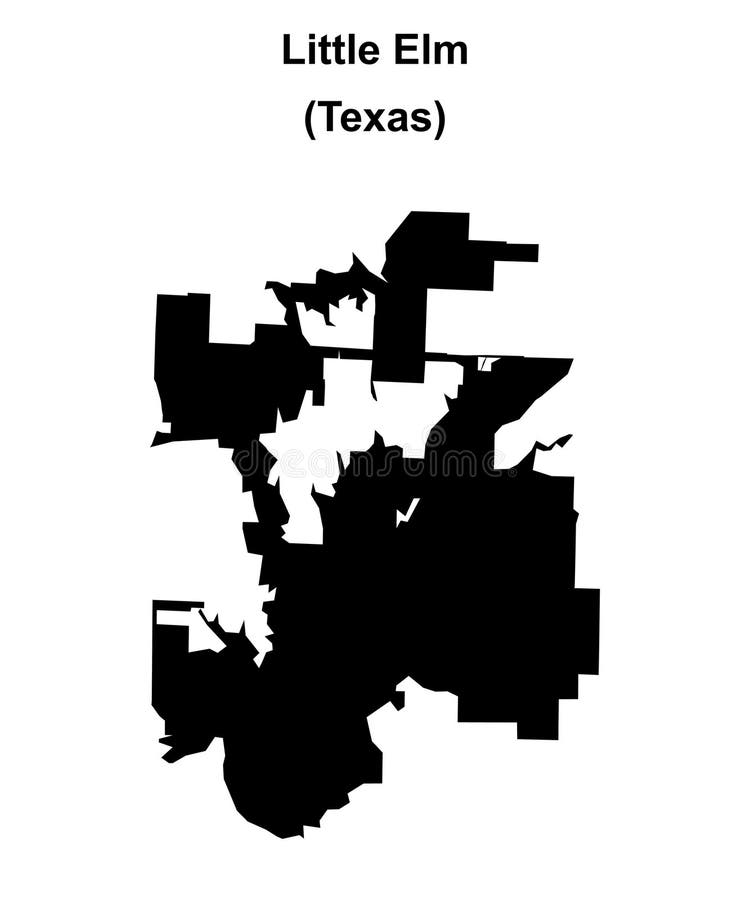 Little Elm outline map stock vector. Illustration of cartography ...