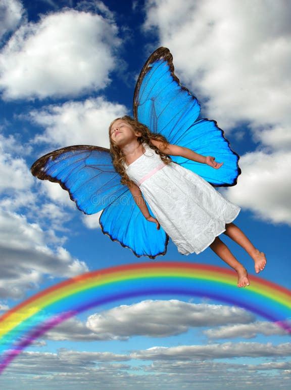 Little Fairy Flying stock image. Image of fairy, girl - 3444395