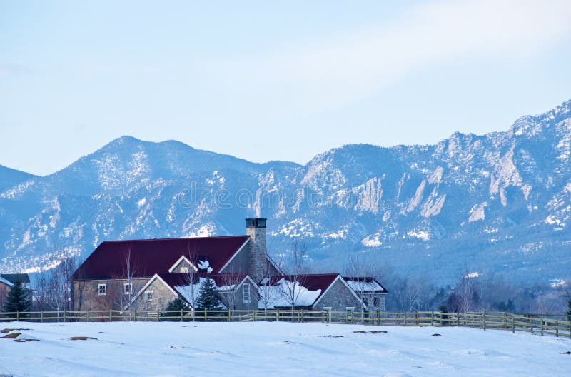 Little Prairie Farm in Winter Stock Image - Image of pasture, little ...