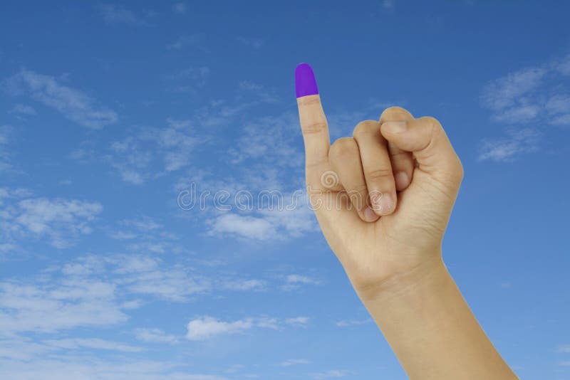 Little Finger after Being Dipped in Ink. Stock Illustration ...