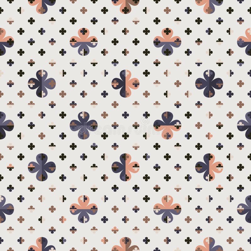 Seamless Pattern of Small and Large Four Leaf Clover Symbols. Regularly ...