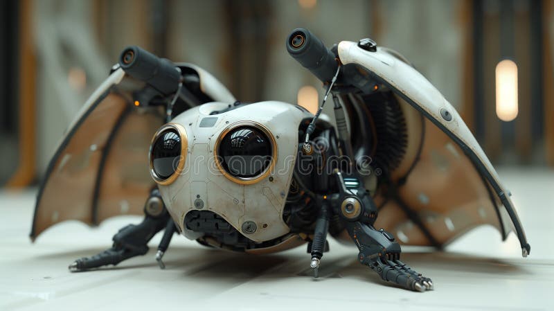 Little Flying Spy Robot, Bat Stock Photo - Image of mechanism ...