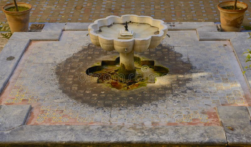 Little Fountain at the Alcazar Stock Image - Image of andalusia ...