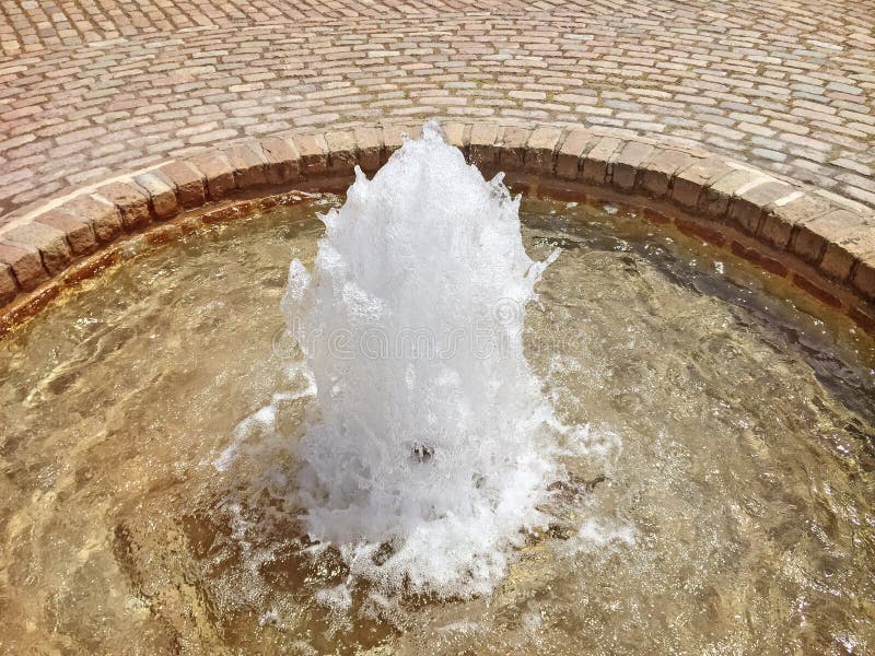 Little Fountain on a City Square Stock Image - Image of urban, city ...