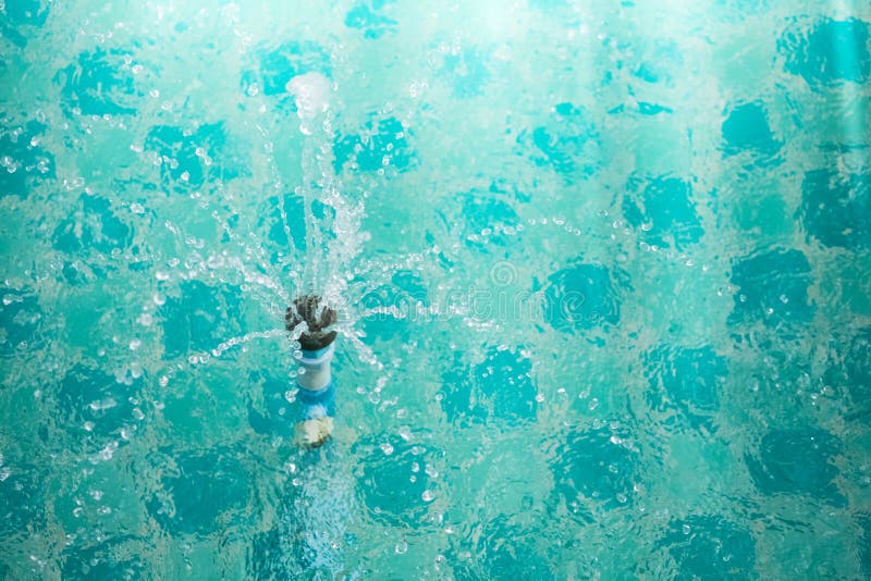 Water Splash from Sprinkle in Pool Stock Image - Image of pool, nature ...