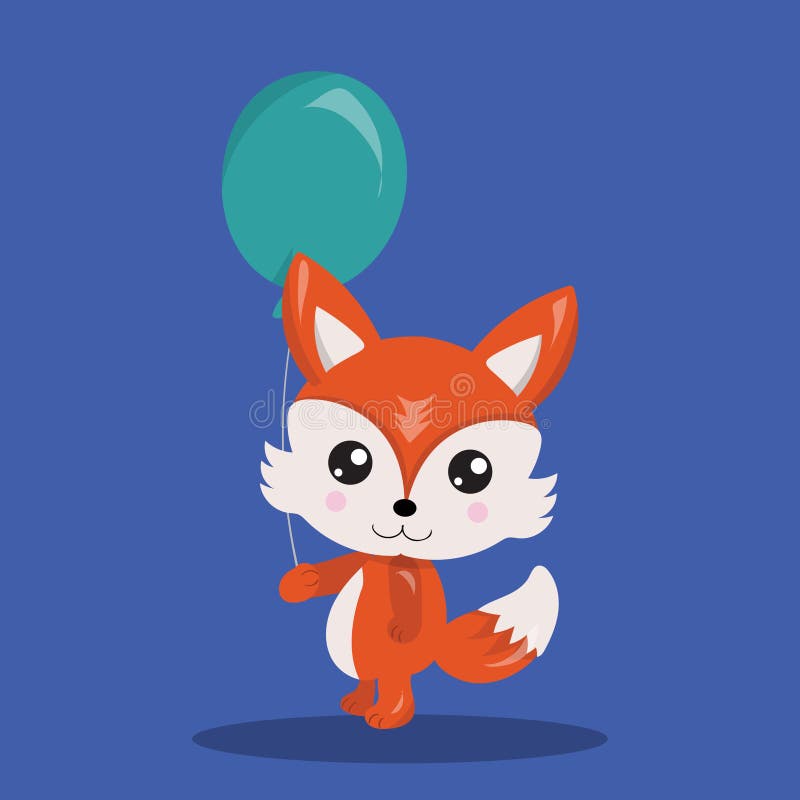 Little fox balloon 03 stock vector. Illustration of balloon - 197985622