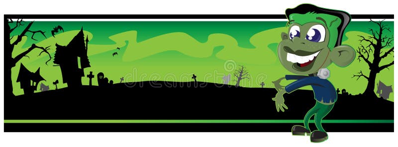 Little Frankenstein banner stock vector. Illustration of scary - 15532620