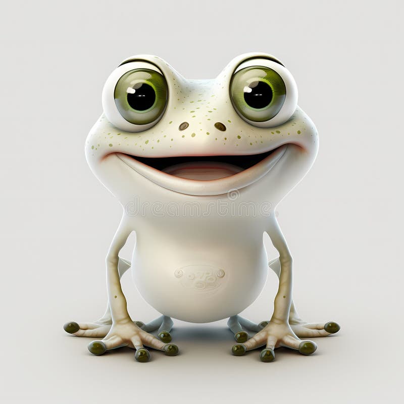 Little Frog Cartoon. Generative AI Stock Illustration - Illustration of ...