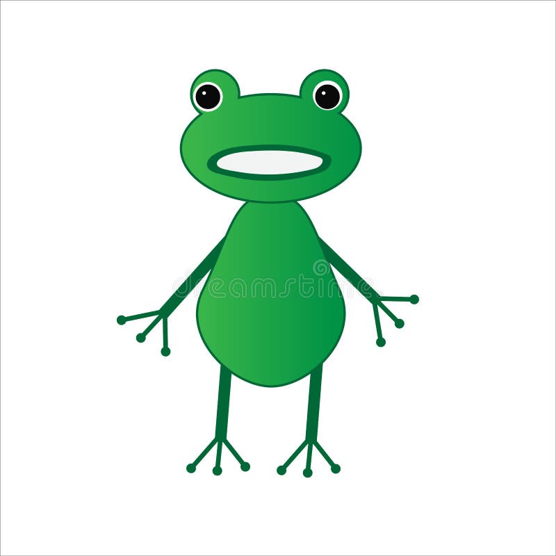 Little Funny Frog in Cartoon Style. Stock Vector - Illustration of ...