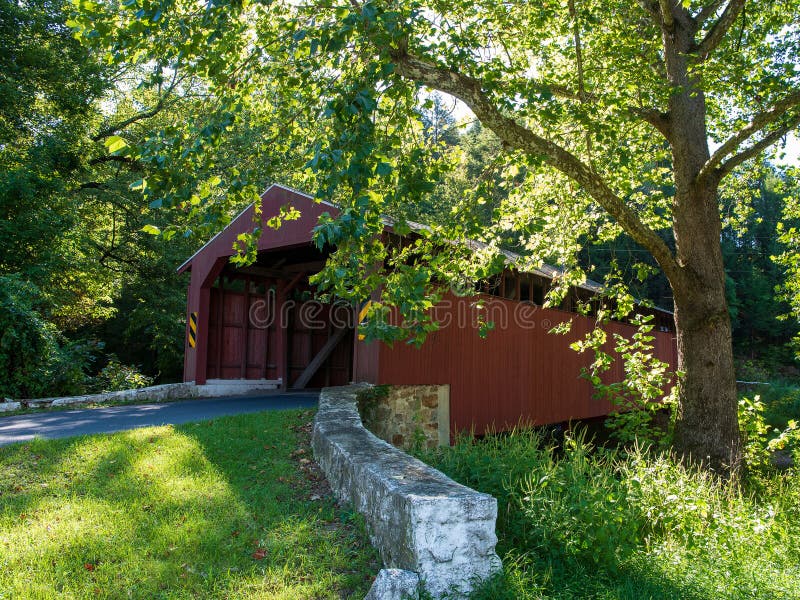 Little Gap Covered Bridge in Carbon County, Pennsylvania Stock Image ...