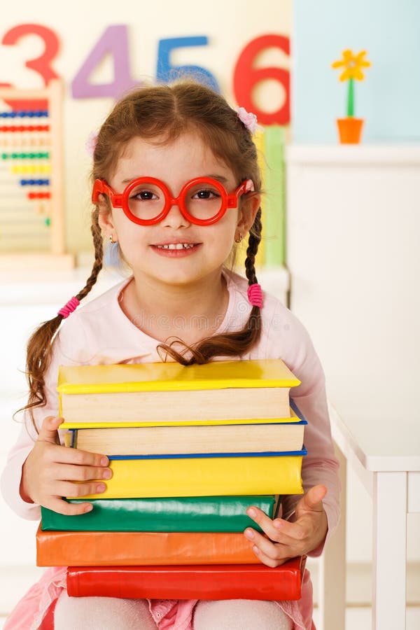Little genius with books stock image. Image of account - 30090219