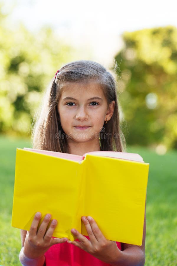 Little Genius with Yellow Book Stock Photo - Image of feelings, book ...