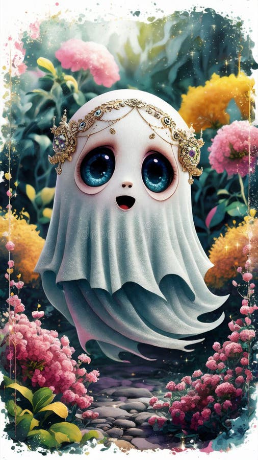 Little Ghost Pink Halloween Graphic Stock Illustration - Illustration ...