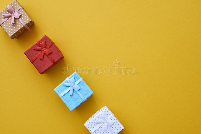 Too Cute! Little Gift Boxes in Different Colors Stock Photo - Image of ...