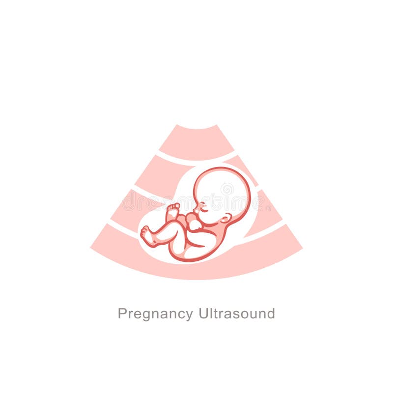 Baby in Womb. UltrasoundÑŽ Fetus Symbol. Round Logo Stock Vector ...
