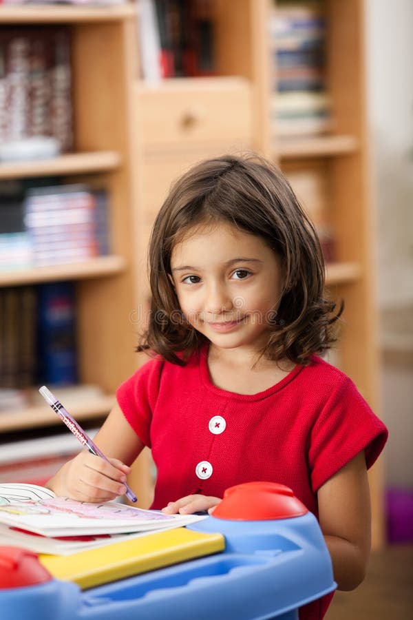 Cute Children Study at Daycare Stock Photo - Image of hispanic, female ...