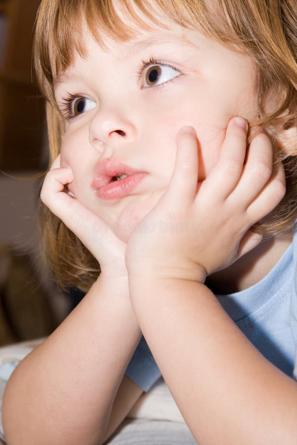 Little girl stock image. Image of preschooler, peace, lean - 3766159