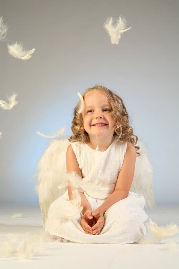 Little angel girl stock photo. Image of horizontal, purity - 3064824