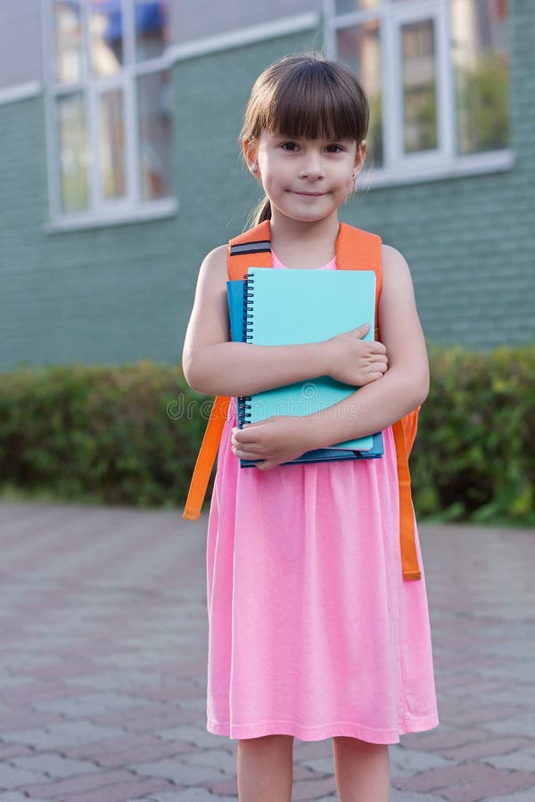 Little Cute Girl Back To School Stock Photo - Image of lesson, clever ...