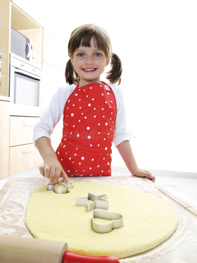 Little girl - baker stock photo. Image of cooking, infant - 24556310