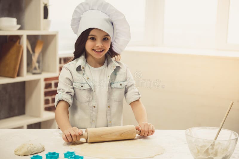 Little girl baking stock photo. Image of people, chef - 90303948