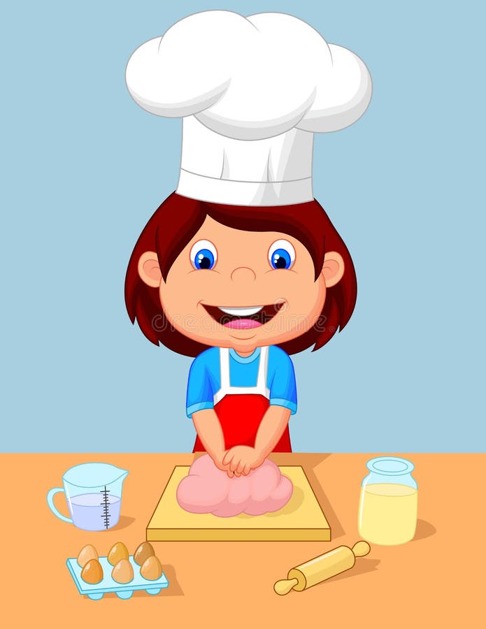Cute little girl baking stock vector. Illustration of baking - 22804574