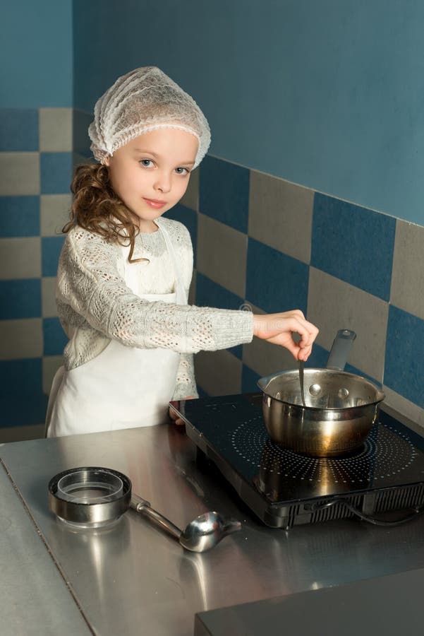 Little Girl Baking in the Kitchen Stock Photo - Image of happy, beauty ...