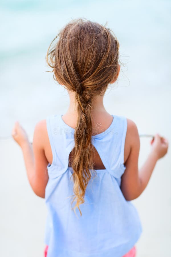 Little girl at beach stock photo. Image of holiday, vacation - 47430050