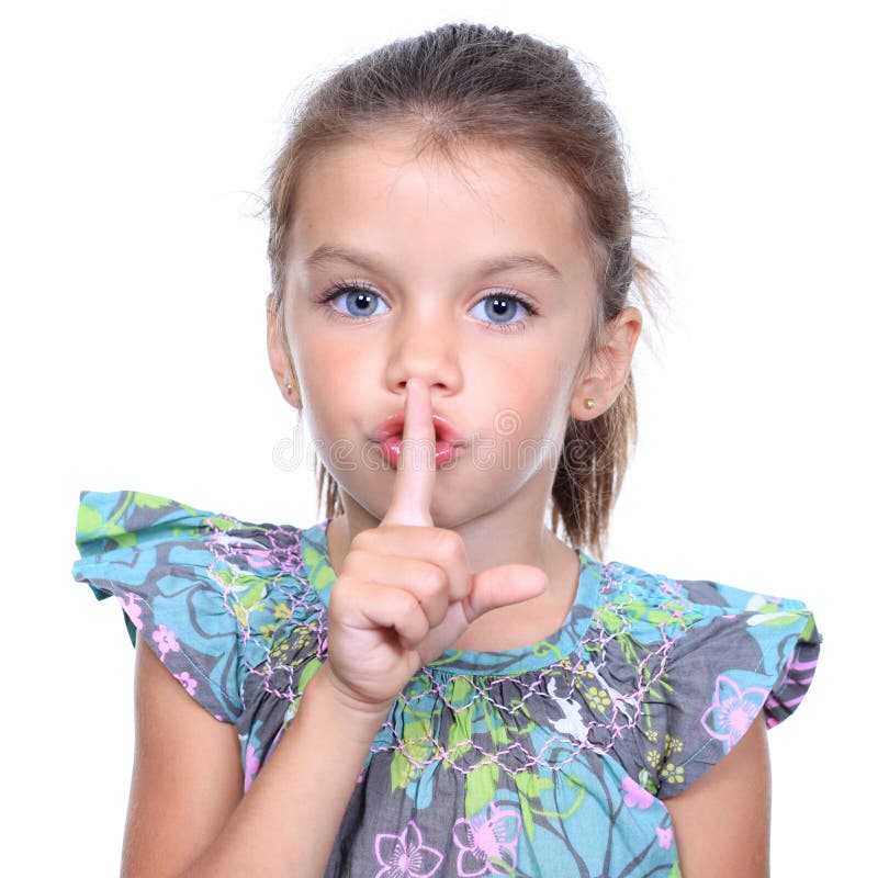 221 Little Girl Gesturing Silence Sign Stock Photos - Free & Royalty ...