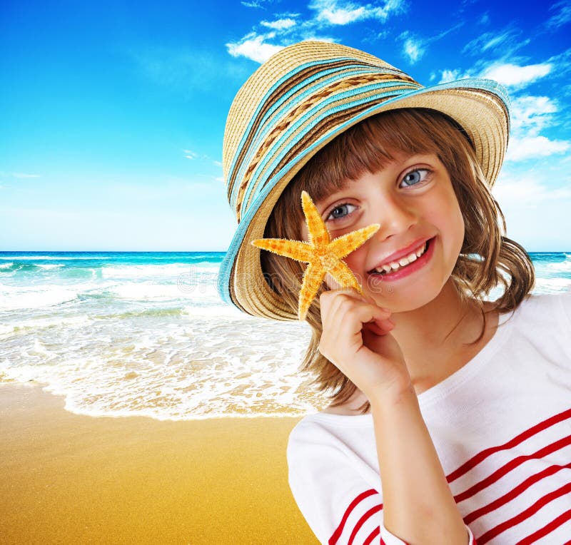 Little Girl on a Beautiful Beach Stock Photo - Image of little, child ...