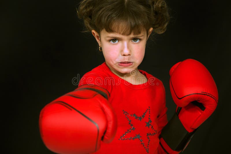 Little girl boxing stock photo. Image of fist, child - 26794848