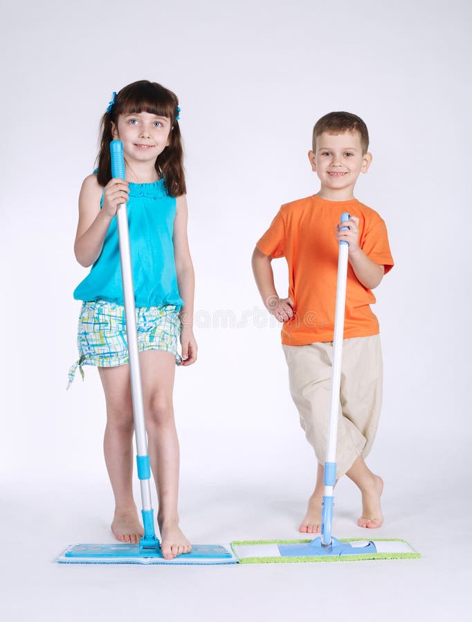 Child Mop Barefoot Stock Photos - Free & Royalty-Free Stock Photos from ...