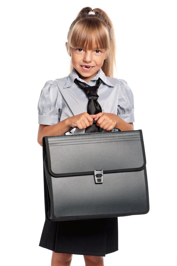 Little girl with briefcase stock image. Image of briefcase - 35689869