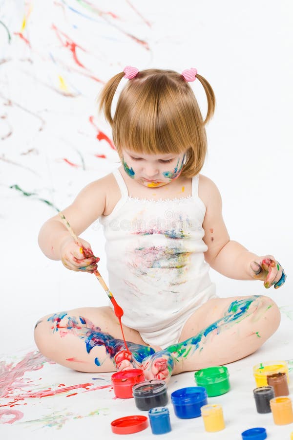 Little Boy and Bright Colors Stock Image - Image of playful, child ...
