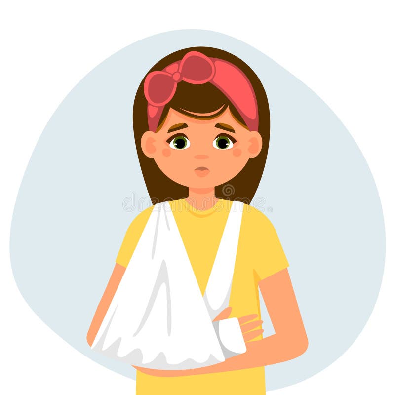 Girl with Plaster on Her Hand. Broken Arm Stock Vector - Illustration ... Girl with Plaster on Her Hand. Broken Arm Stock Vector - Illustration ...