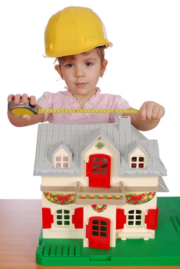 Little girl builder stock photo. Image of preschooler - 13179280