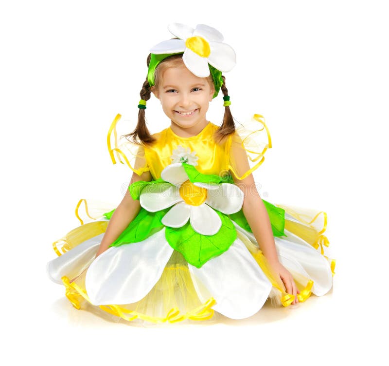 Little Girl Camomile Costume Stock Photos - Free & Royalty-Free Stock ...