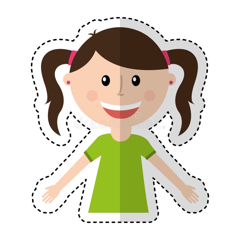 Little girl character icon stock vector. Illustration of cartoon - 90845445